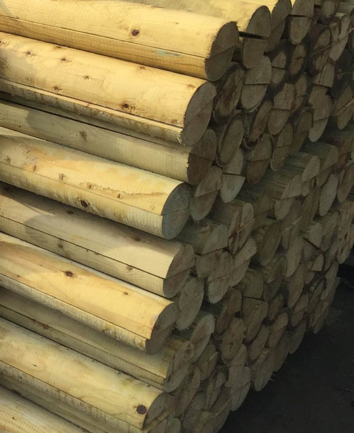Full Round Machined Posts | Timber Posts | Fencing | Ashford Kent