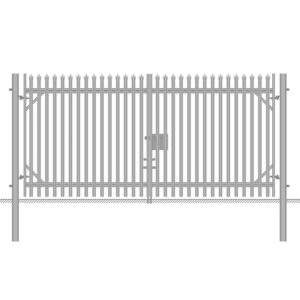 2.4m High Steel Palisade Gate - Double Leaf - Buy Online