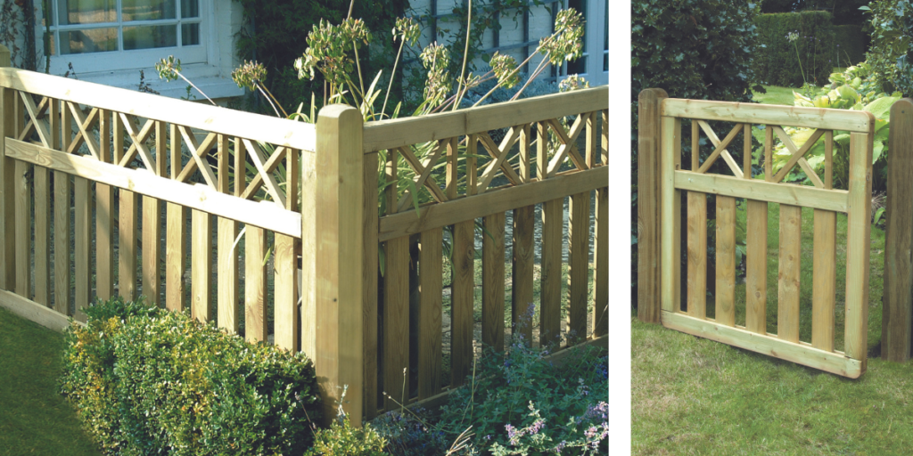 Elite Cross Top Fence Panel and Garden Gate - FSF Fencing Supplies Shop