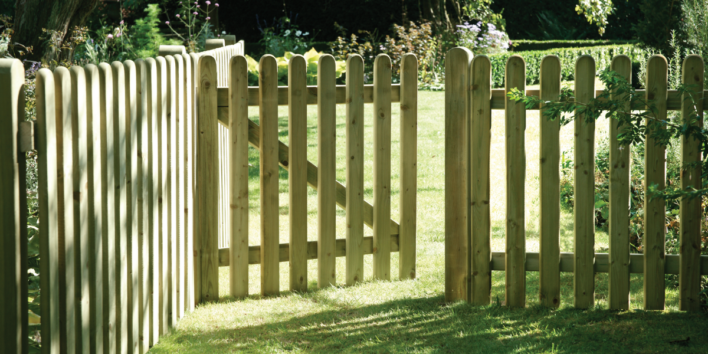 Elite Round Top Picket Fence Panel and Garden Gate - FSF Fencing ...